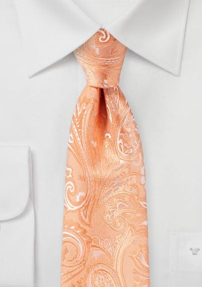 Cravată pentru copii Paisley somon model – Cravatepedia